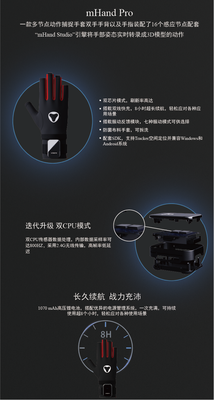 精准·灵活——mHand pro动作捕捉手套 - 广州虚拟动力网络技术有限公司
